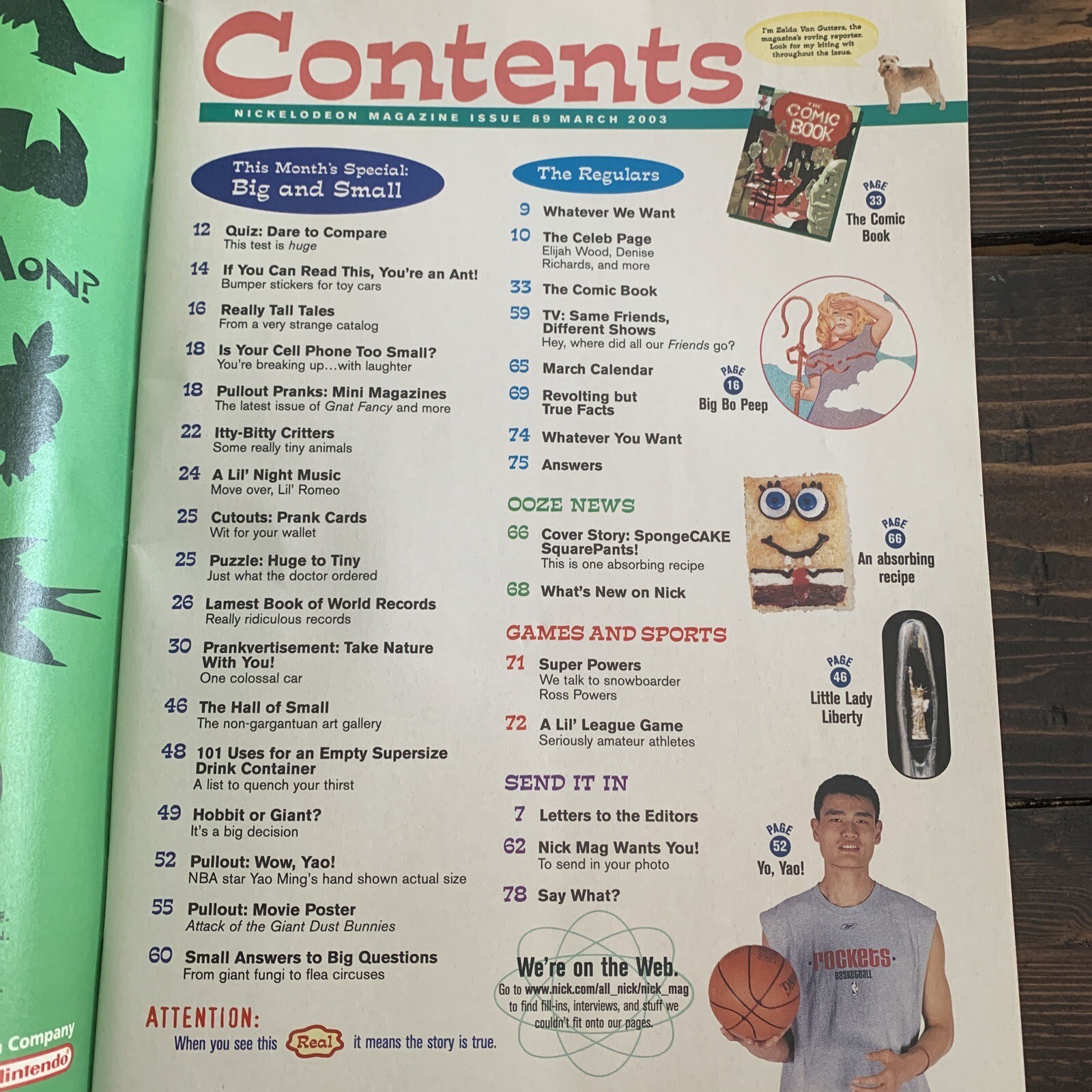 Nickelodeon Magazine March 2003 Spongebob Yao Ming The Comic Book | eBay