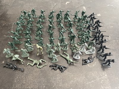 Large Lot of 82 Green Black & Grey Army Men Mixed Toy Soldiers Vintage ...