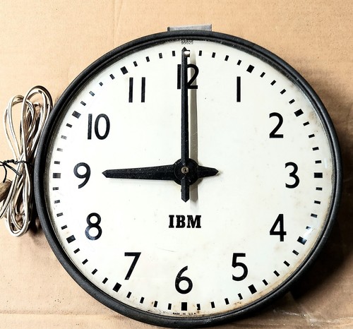 IBM Industrial School Clock 13" Glass Face model 95925 | eBay