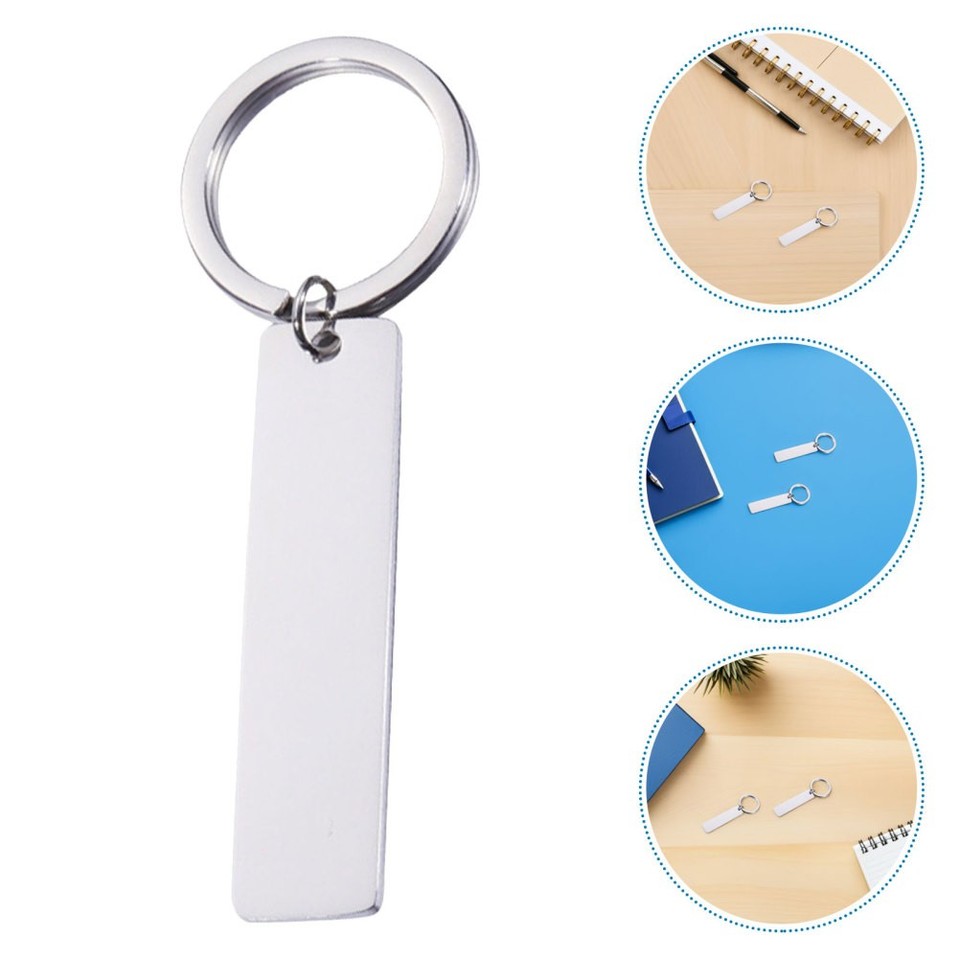 10pcs Engravable Keychain Blanks - Metal Engraving Key Ring - Stainless ...
