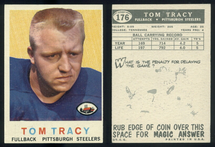 (63324) 1959 Topps FB 176 Tom Tracy RC Pittsburgh Steelers-EX | eBay