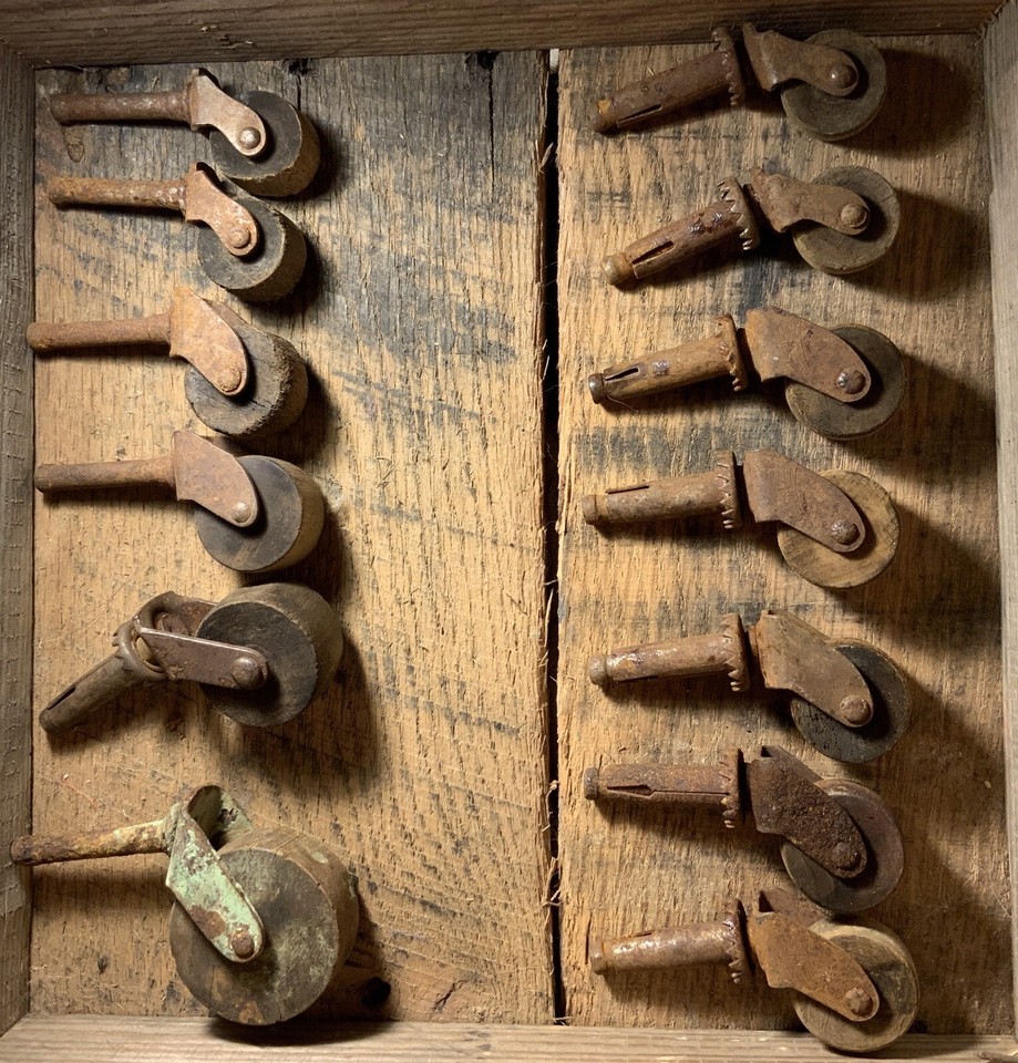 Antique Wooden Casters Furniture Wheels Large Lot | eBay