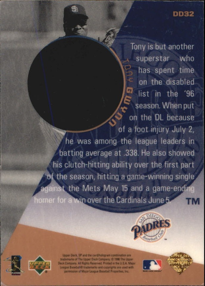 1996 Upper Deck Diamond Destiny #DD32 Tony Gwynn - NM-MT | eBay