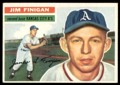 1956 Topps Jim Finigan EX-EX/MT Kansas City Athletics #22 | eBay