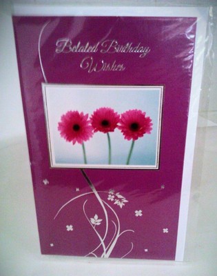 Belated Birthday Card, Cello Wrapped, Post Office Preferred Size ...