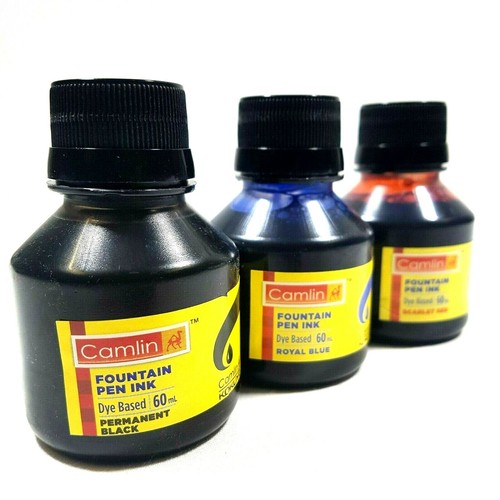 Camlin Fountain Pen Ink Bottle Drawing Dip Brush Airbrush Dye Based ...