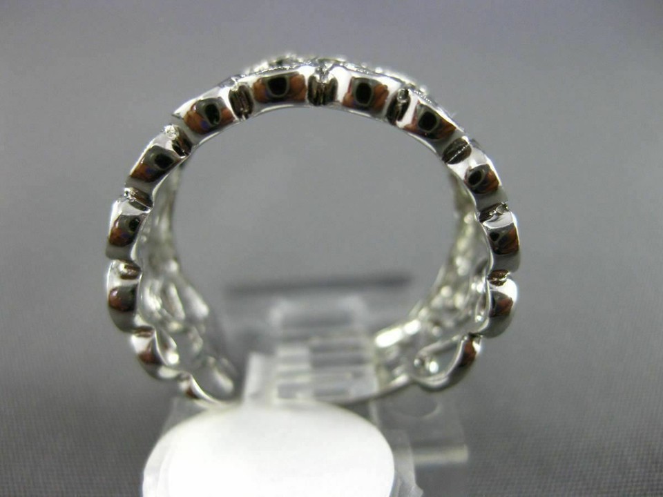 ESTATE .22CT DIAMOND 14KT WHITE GOLD 3D FILIGREE MUSICAL NOTE ETERNITY ...