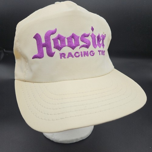 Vintage Hoosier Racing Tire Hat Cap Snapback White One Size Made In USA ...