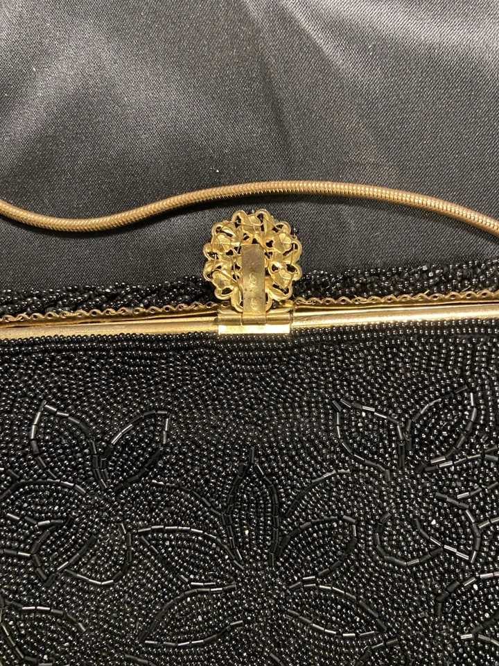 Vintage Walborg Black Beaded Small Clutch Handbag Wedding Made in ...