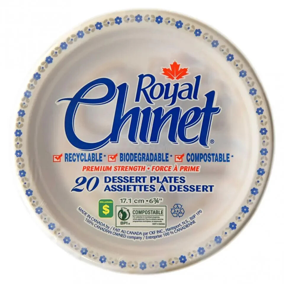 ROYAL CHINET Disposable Dessert Plates 20PK- Case of 24 FREE SHIPPING ...