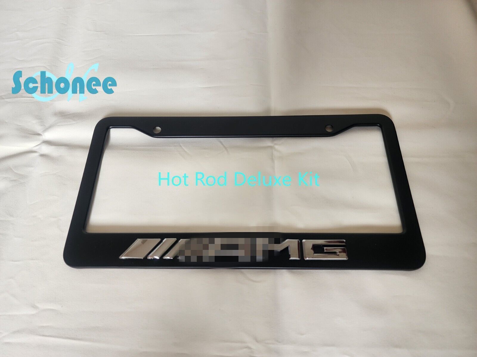 Silver 3D Emblem Number Plate Black License Plate Frame For Mercedes ...