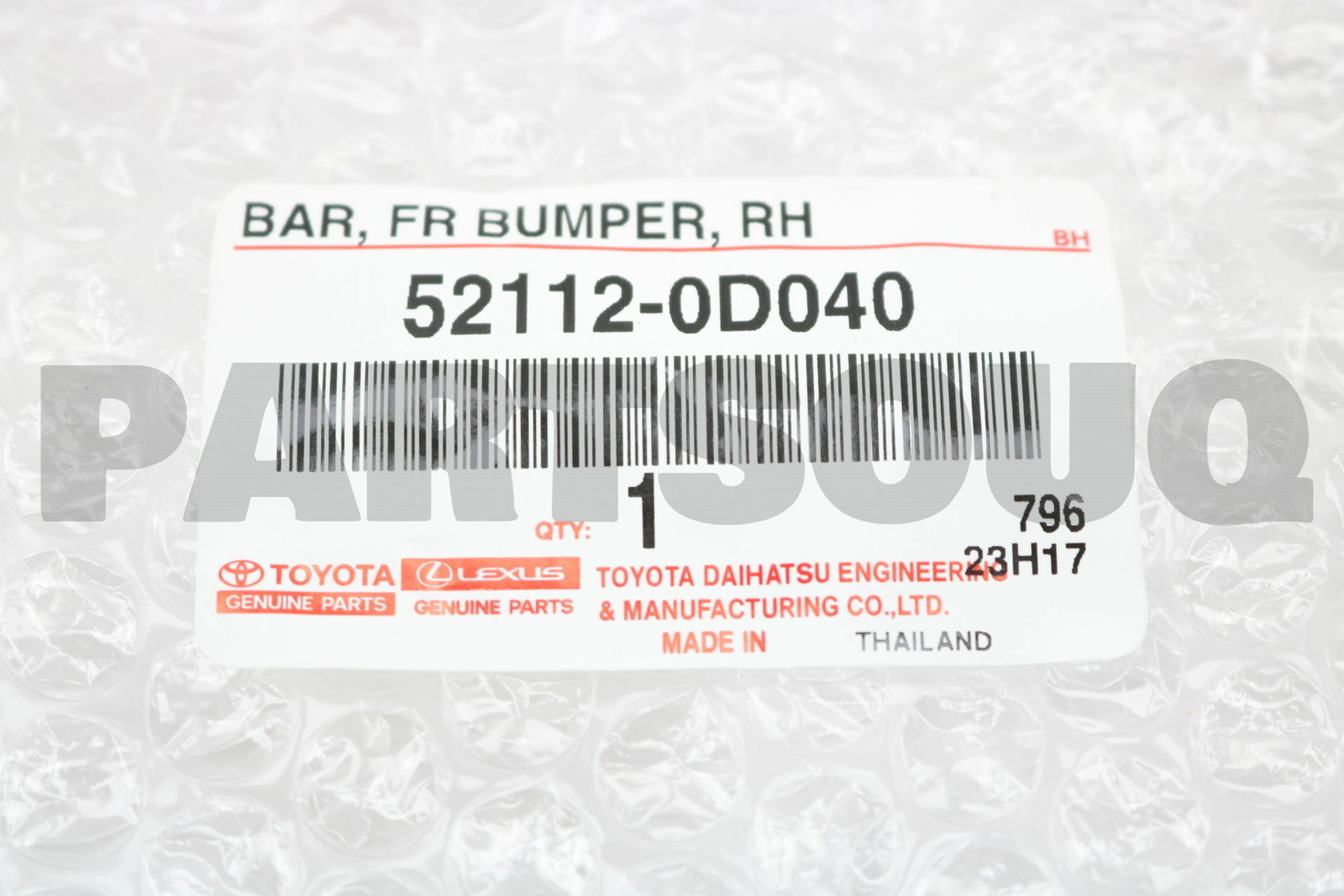 521120D040 Genuine Toyota BAR, FRONT BUMPER, RH 52112-0D040 | eBay