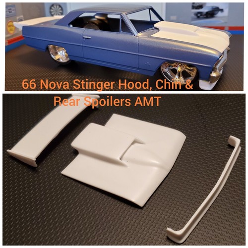 Resin Stinger Hood, Chin Spoiler & Rear Spoiler Wing for '66 Nova AMT 1 ...