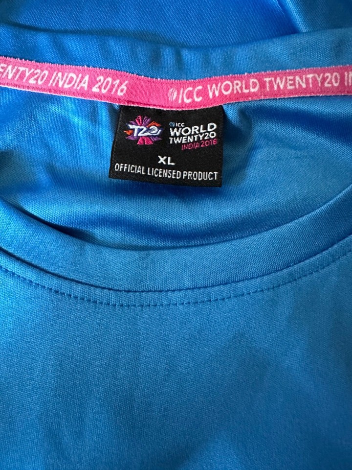 ICC World Twenty20 India 2016 CRICKET Jersey (XL) Blue | eBay
