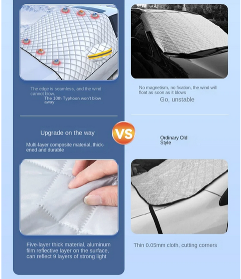 Magnetic Car Front Windscreen Cover Sun Shade Shield Ice Snow Frost ...