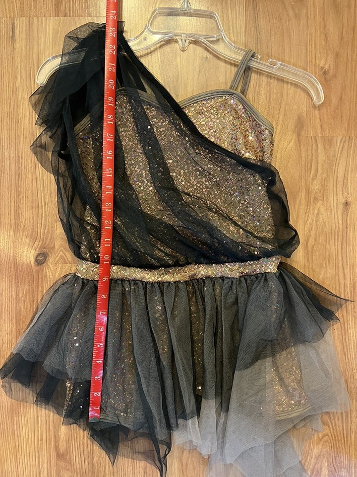 Curtain Call Dance Costume Lyrical Child Large Sequin Tulle Romper With ...