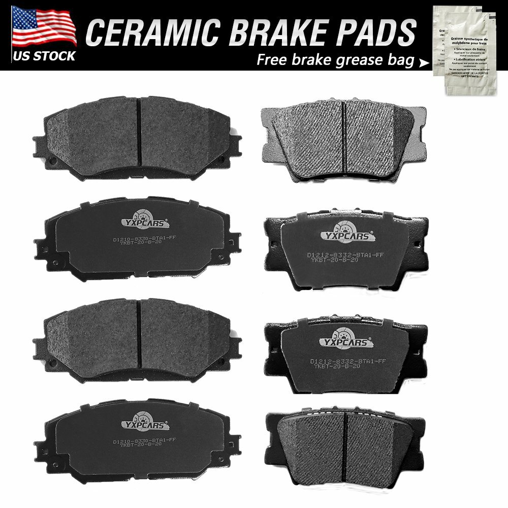 Front and Rear Ceramic Brake Pads Fit For 2013 2014 2015 - 2018 Toyota ...