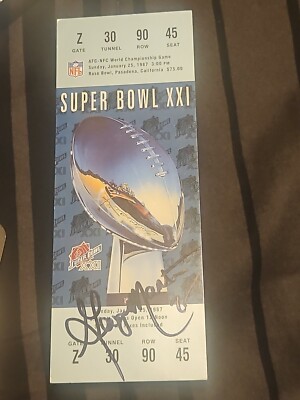 George Martin signed super bowl xxi COMMEMORATIVE ticket autographed ...