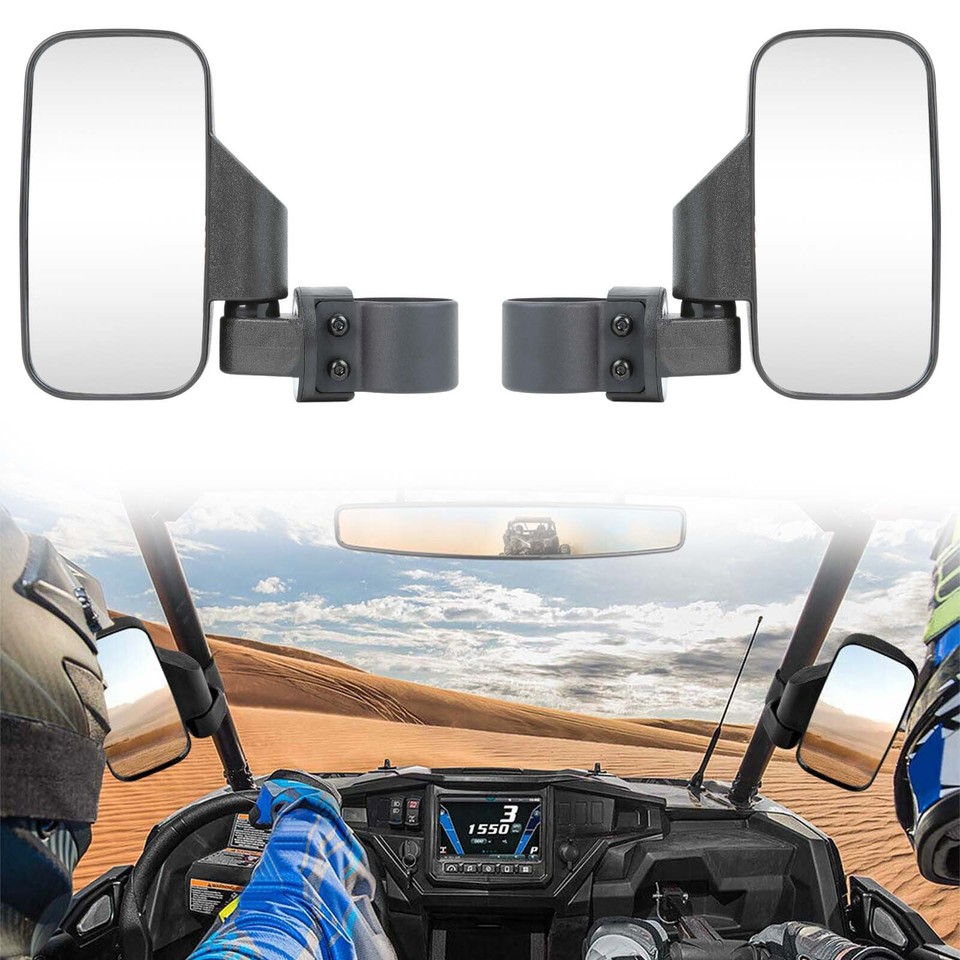 1.75" 2" UTV Rear View Side Mirrors Set For Yamaha Wolverine RMAX 1000 ...