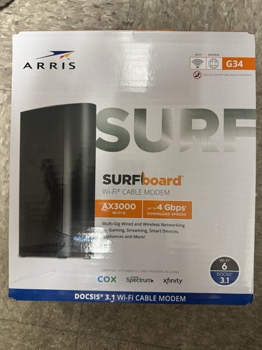 ARRIS SURFboard G34 DOCSIS 3.1 Cable Modem & AX3000 Wi-Fi 6 Router – | eBay