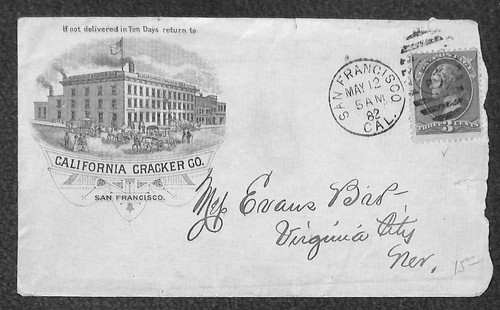 USA 184 STAMP SAN FRANCISCO CALIFORNIA CRACKER COMPANY ADVERTISING ...