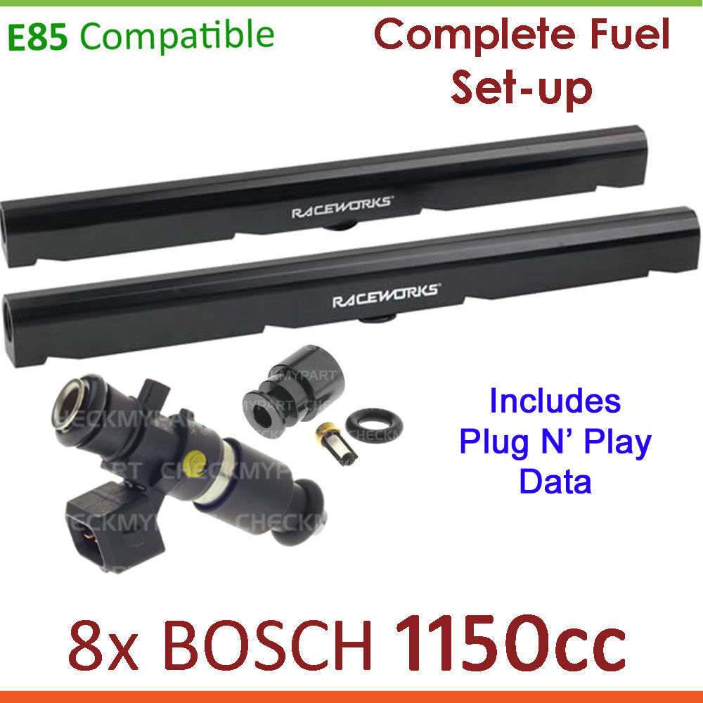 Compare 8x BOSCH 1150cc E85 Injectors & Fuel Rail Setup For Holden HSV ...