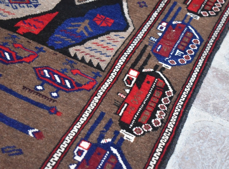 Handmade Vintage Afghan Soviet War Carpet Persian Tribal Baluchi Wool ...