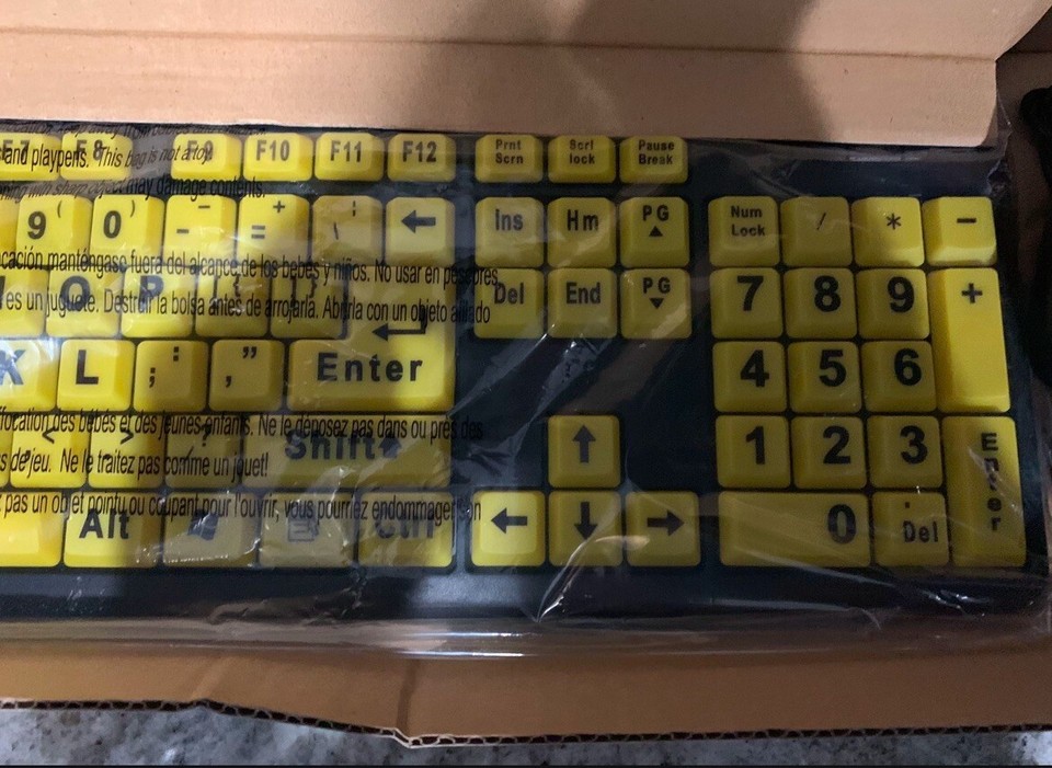 NEW EZ Eyes Large Print Keyboard for Elderly and Vision Impaired ...