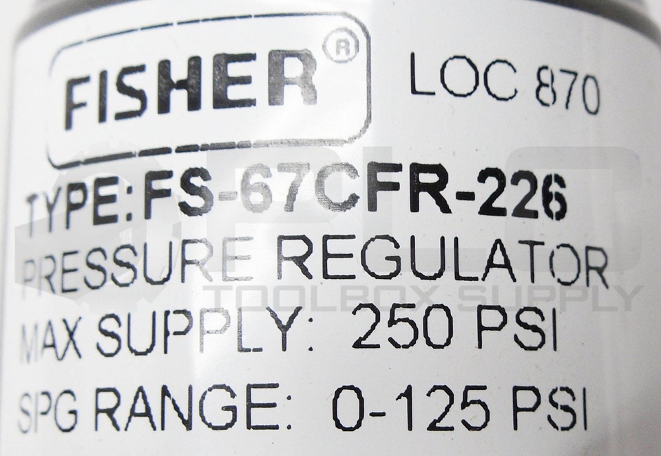 NEW FISHER FS-67CFR-226 REGULATOR 1/4"NPT 0-125PSI 0-8.6BAR | eBay