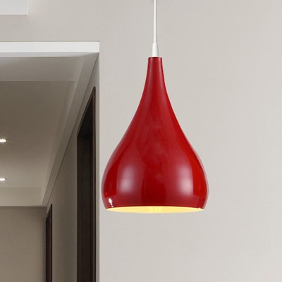Modern LED Pendant Light Aluminum Red Ceiling Lamp Dining Room ...