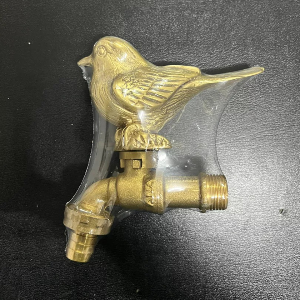 Vintage Brass Basin Sink Faucet Tap Water Squirrels, sparrows, owls ...