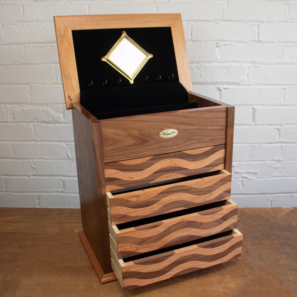 Gerstner Model J1504 Natural Walnut Jewelry Chest with Natural Cherry ...