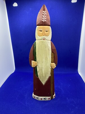 Vintage Inspired Woodcarved Christmas Handpainted Handmade Santa Claus ...