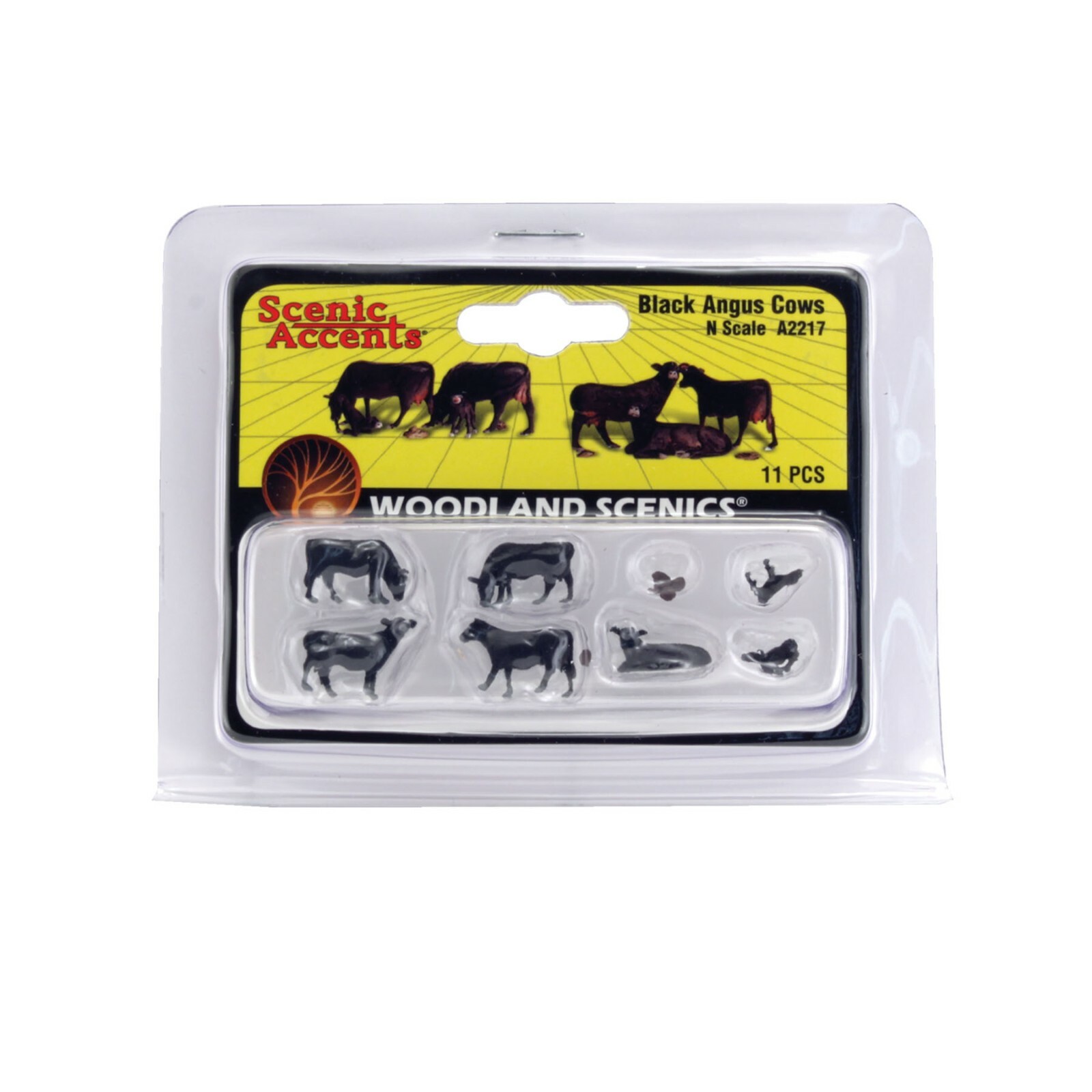 Woodland Scenics ~ N Scale Animals ~ Black Angus Cows ~ A2217 | eBay