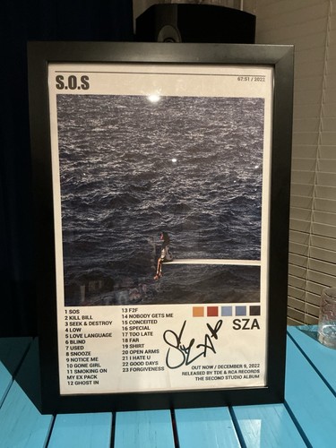SZA Hand Signed S.O.S. Album Tour Poster 11x17 Autographed- Free ...