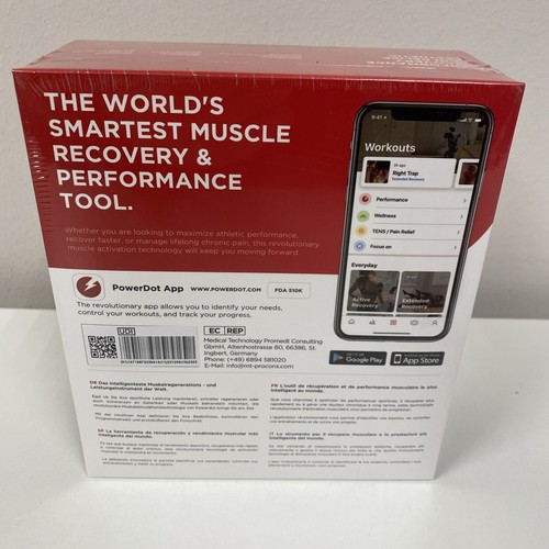 Therabody PowerDot Duo 2.0 Smart Muscle Stimulator Red New Sealed Box ...