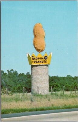 ASHBURN, Georgia Postcard Giant Peanut Statue / Interstate 75 Roadside ...