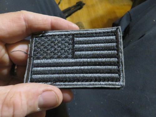 Subdued American Flag Hook & Loop Backed Patch Charcoal Gray & Black 2 ...