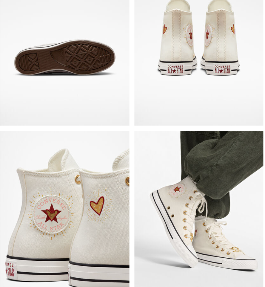 NEW Women's CONVERSE Hearts Valentine's Day All Star Shoes A05139F ...