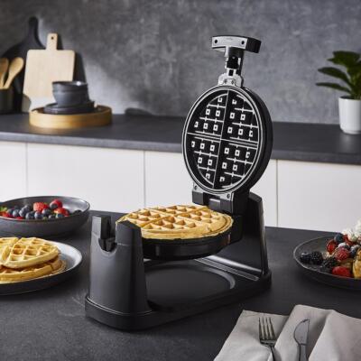 Rotating Belgian Waffle Maker Machine Waffle Iron Non-Stick Plates ...
