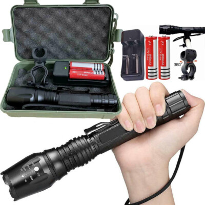 Powerful Super Bright LED Flashlight Rechargeable Hand Torch Lamp Light ...