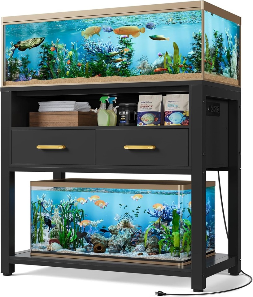 40-50 Gallon Aquarium Stand with Stable Metal Frame & Gallon, Black | eBay