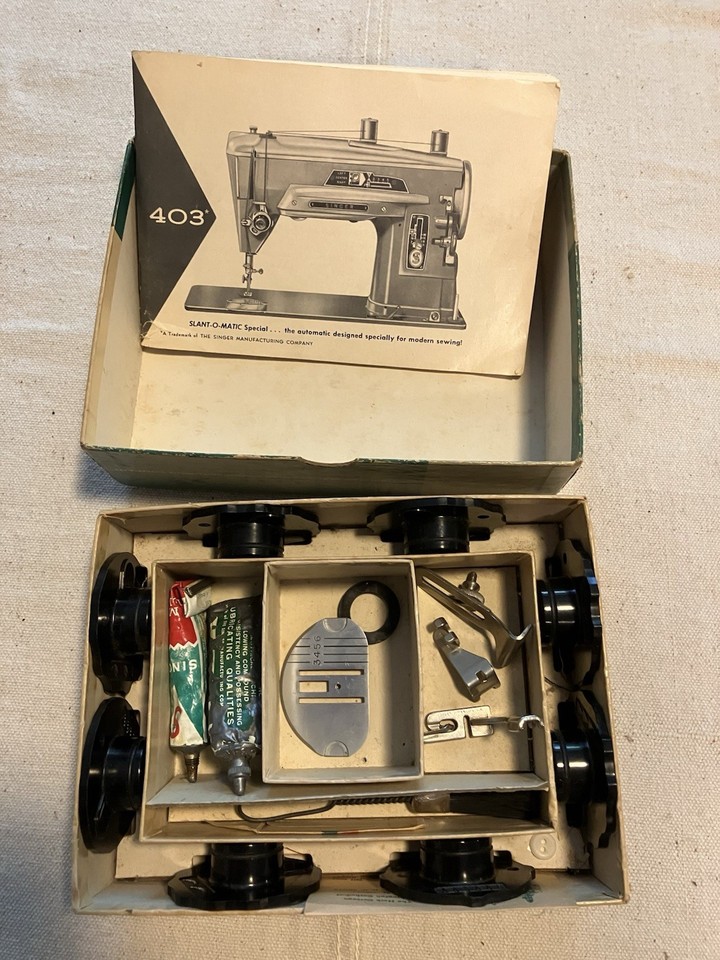 Vintage Singer Sewing Machine Attachments for class 403 w/box ...
