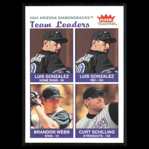 Luis Gonzalez/Brandon Webb/Curt Schilling #12 2004 Fleer Tradition ...