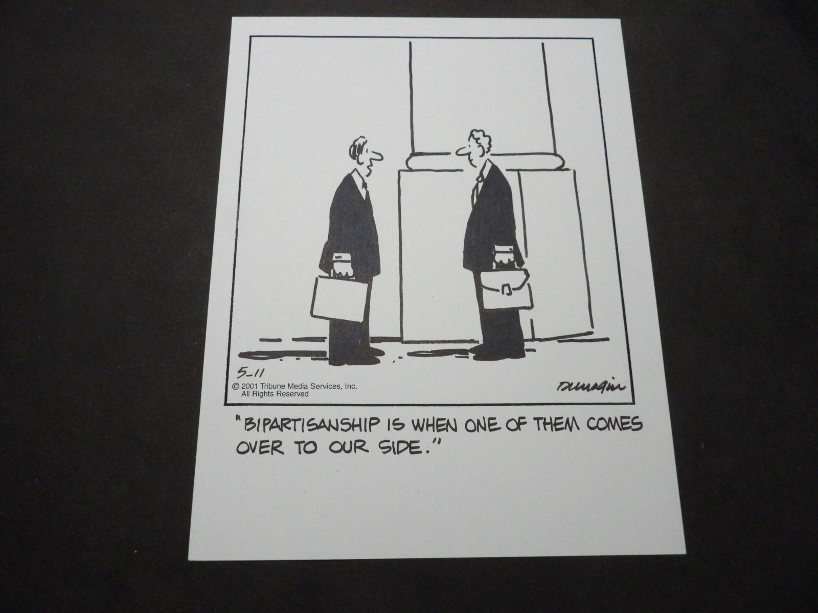 Editorial by Ralph Dunagin - Bipartisanship - Hand-drawn Original Art ...
