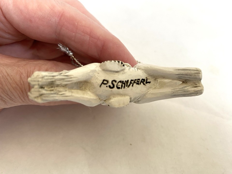 P. SCHIFFERL Santa Riding FOX Christmas ORNAMENT | 2.75” Signed ...