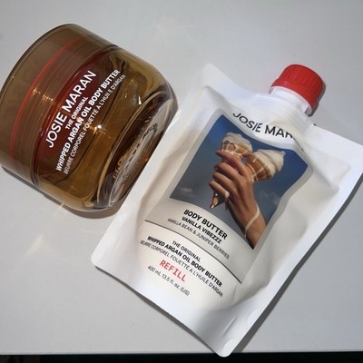 Josie Maran Vanilla Vibezzz Whipped Argan Oil Refil Pouch + Container ...