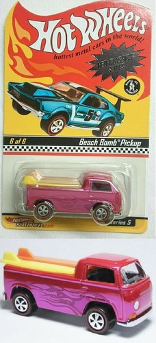 HOT WHEELS VW T2 RLC LIMITED PINK BEACH BOMB REDLINE PICKUP BUS 2006 ...