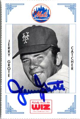 Jerry Grote autographed baseball card (New York Mets) 1991 Wiz Mini ...