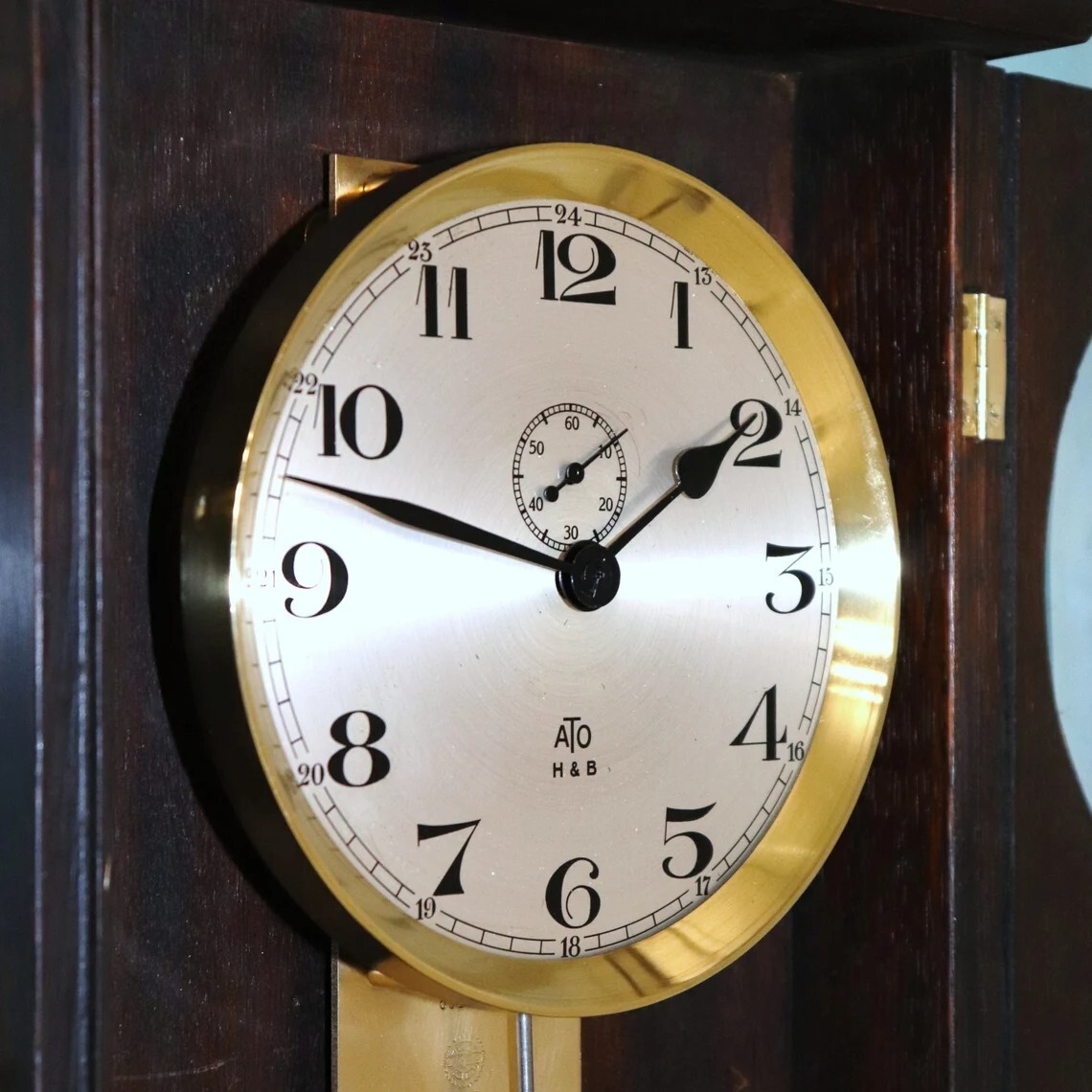 ATO HALLER & BENZING Antique Wall TOP Clock 1920s ELECTRIC! Super RARE ...